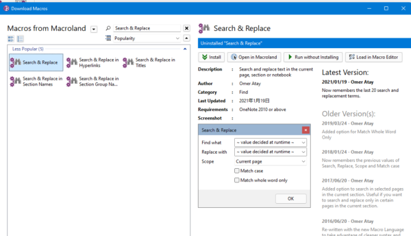 【OneNote】ノート内を一括置換できるマクロSearch&Replaceの使い方 | ナポリタン寿司のPC日記